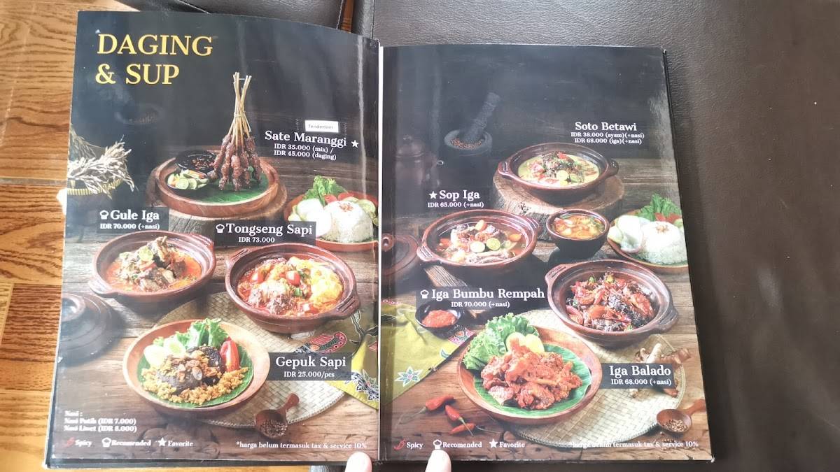 Menu at Rumah makan Saung Sarasa restaurant, Subang