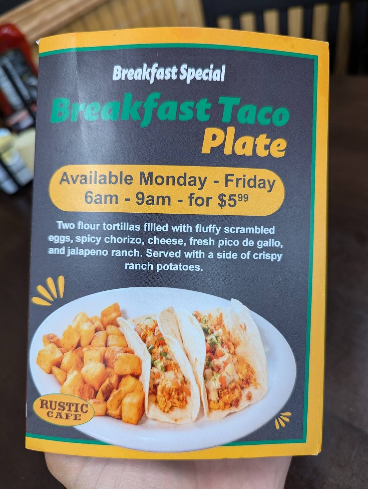 Menu at Rustic Café cafe, Alamogordo