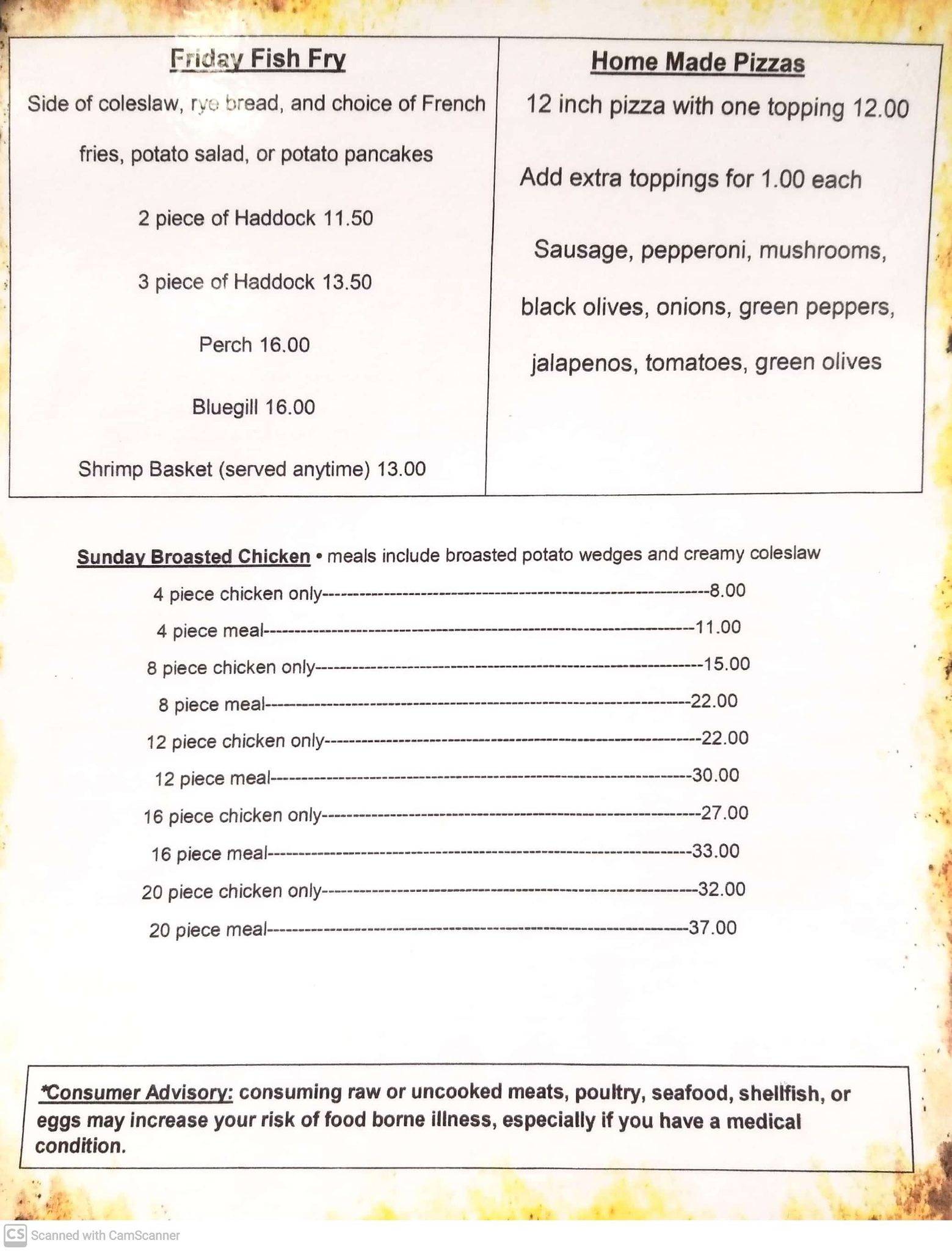 Menu at Rusty Spur Saloon pub & bar, Kewaskum