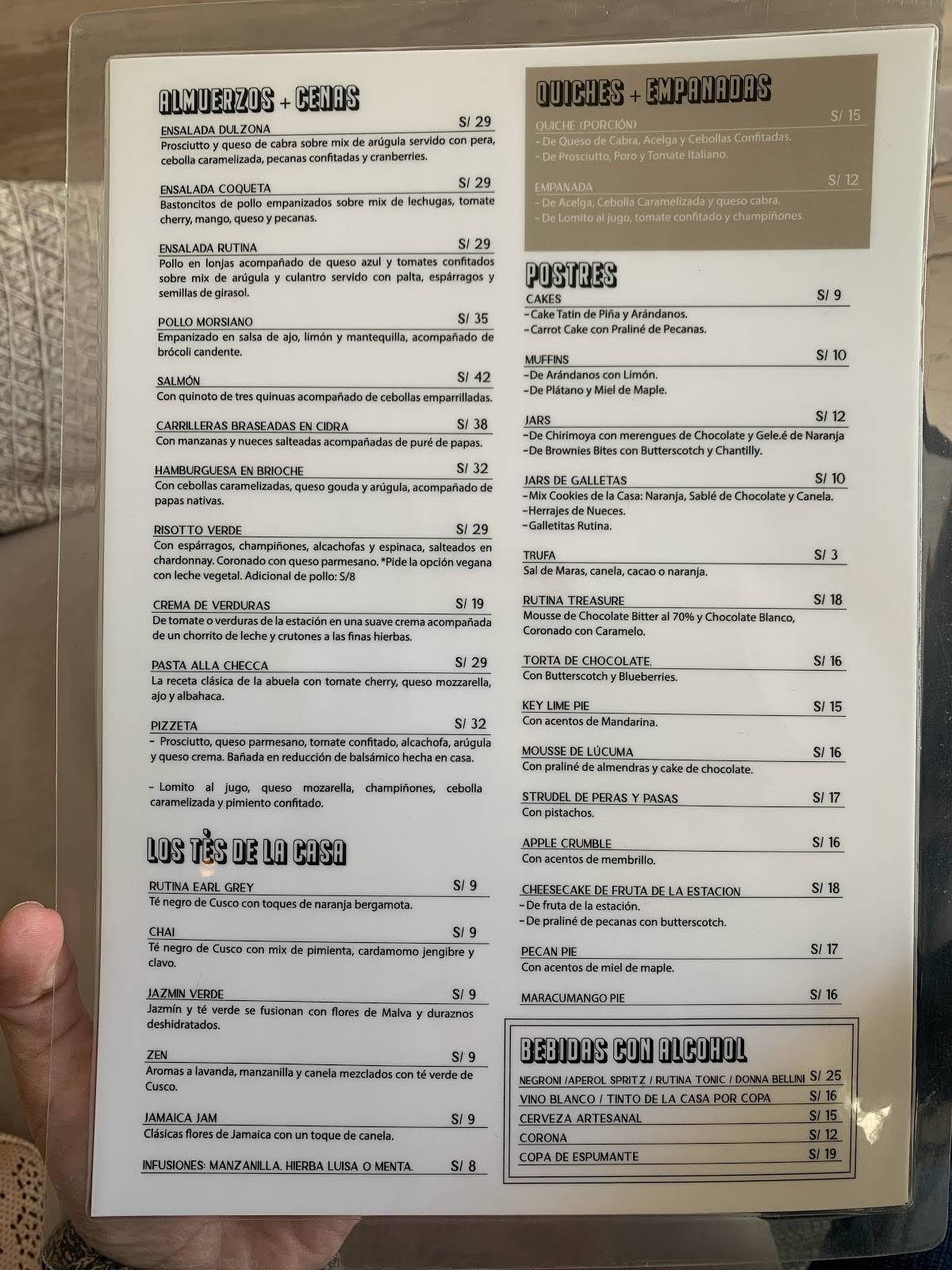Carta de Rutina Café - San Isidro, San Isidro