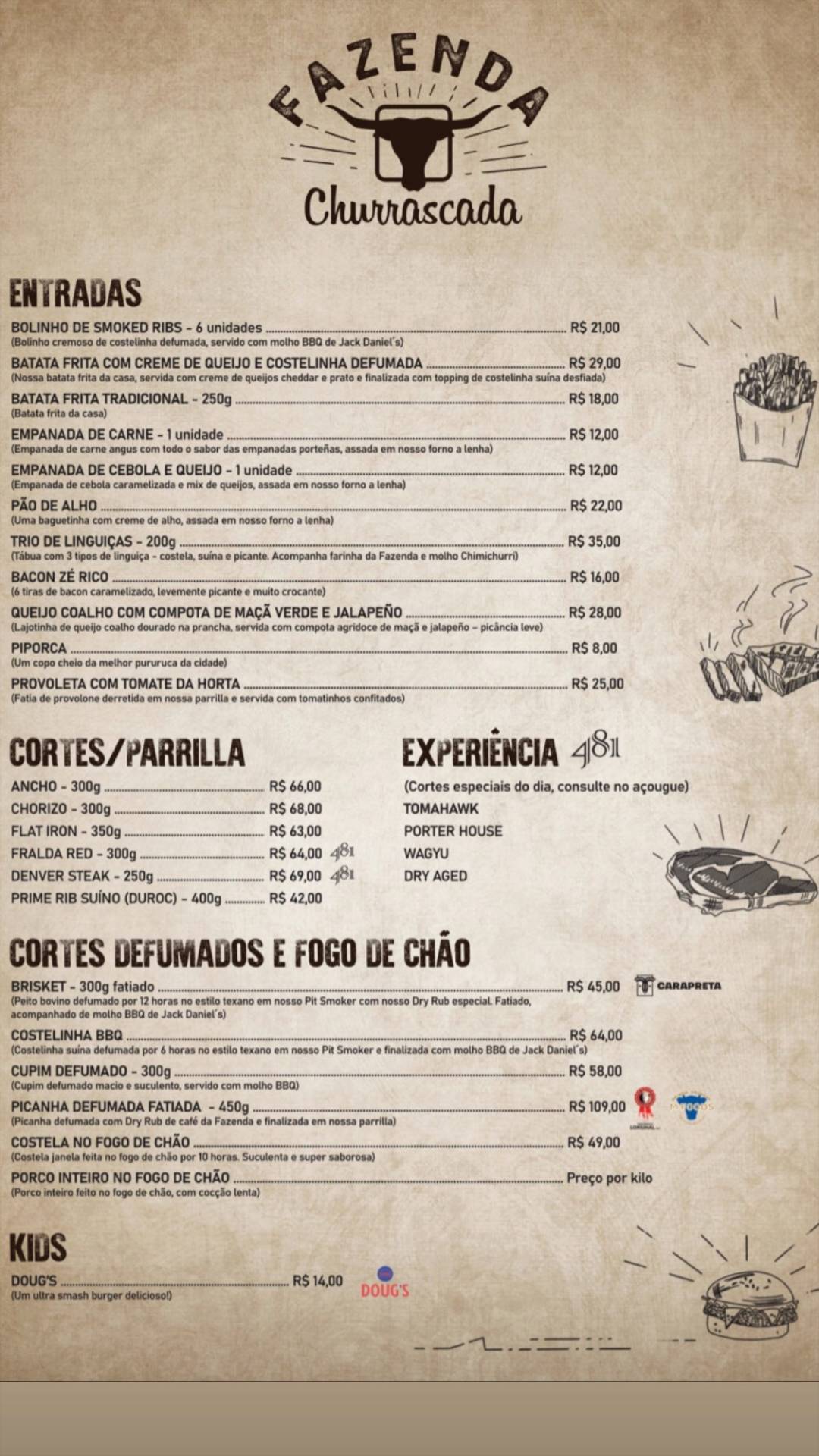 Menu em Fazenda Churrascada churrascaria, São Paulo, Av. Morumbi