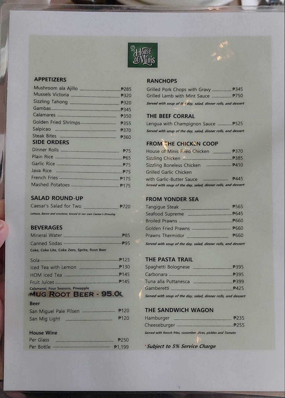 Menu at SGS House of Minis restaurant, San Juan, J322+W8H