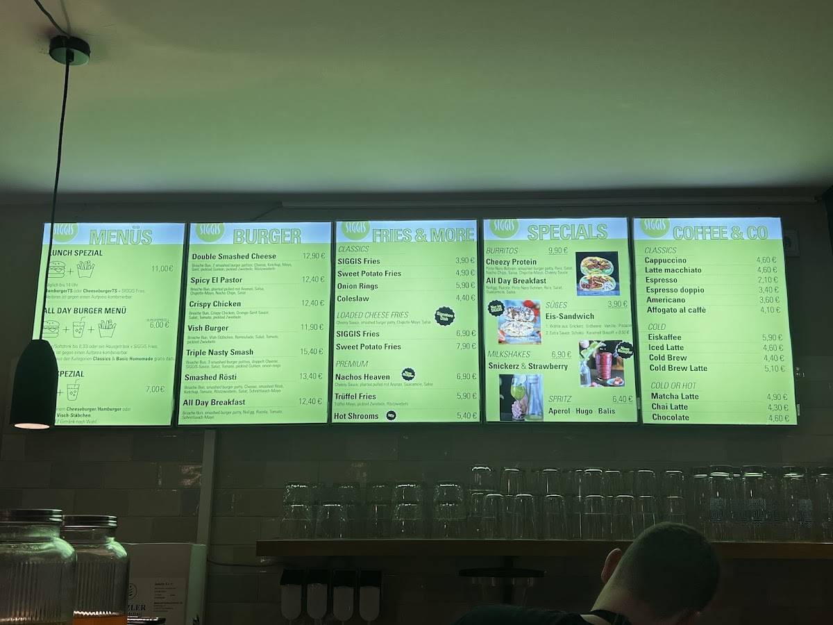 Menu at SIGGIS v/gan burger & co - Maxvorstadt restaurant, Munich