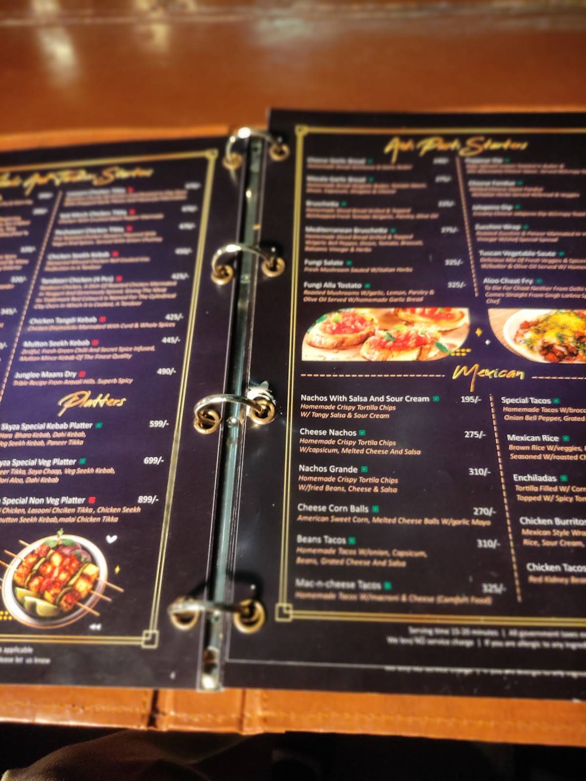 Menu at SKYZA Rooftop Lounge, Jaipur
