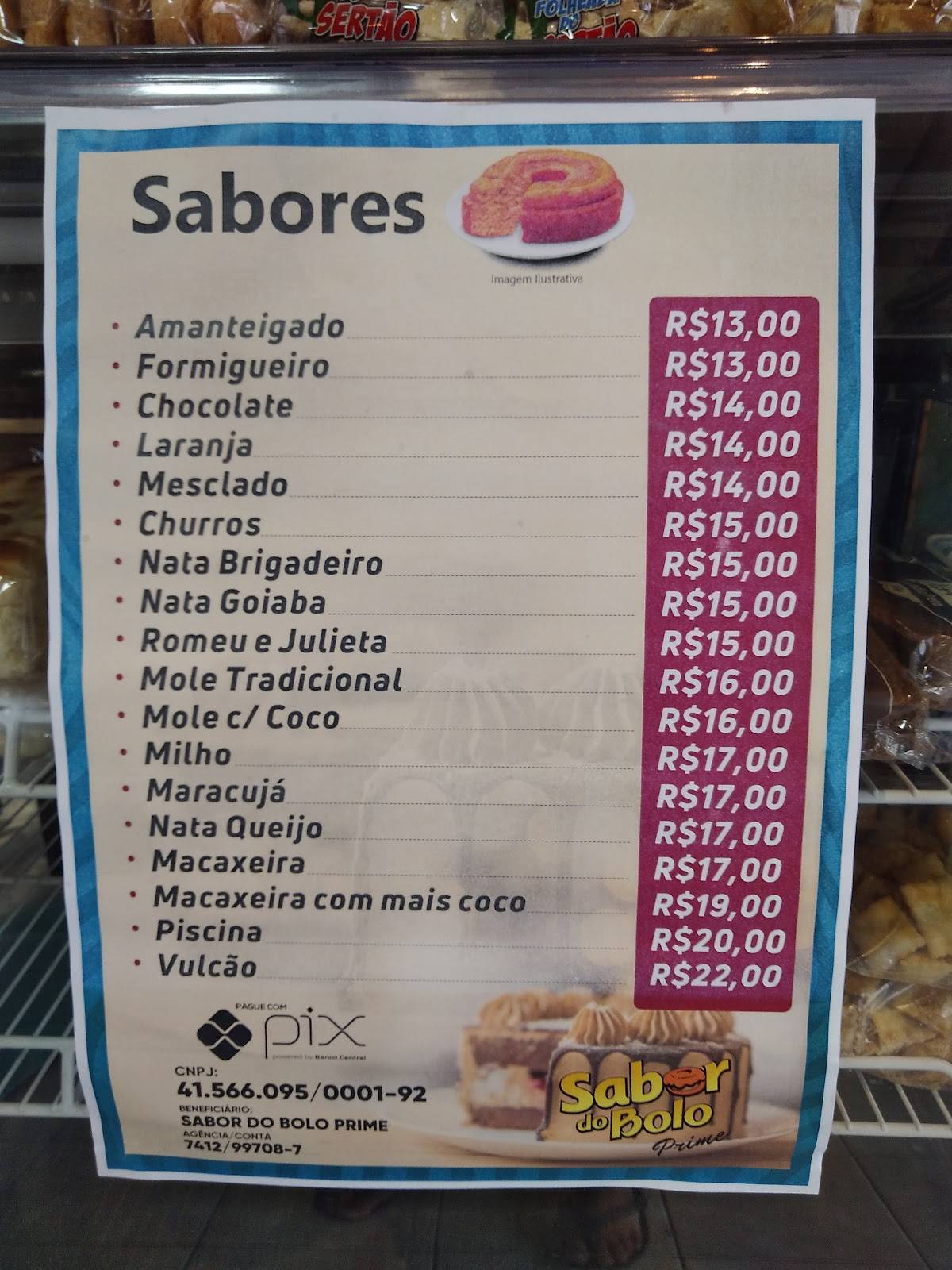 Menu em Sabor do bolo, Fortaleza, Av. Dr. Silas Munguba