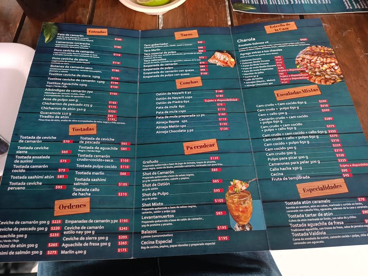 Carta del restaurante Sabrositos del Mar, Zapopan