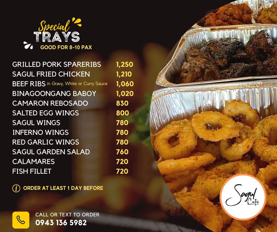 Menu at Sagul Cafe, Davao City