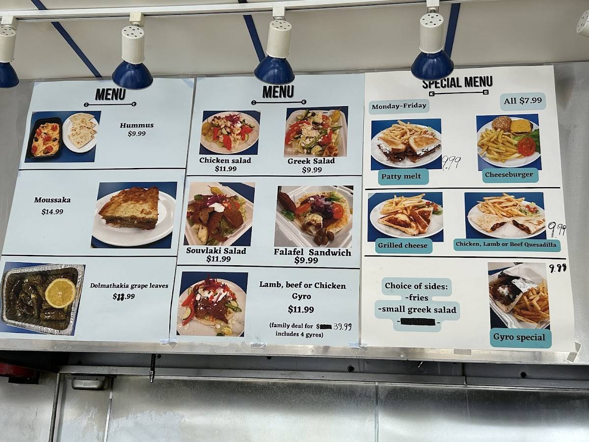 Menu at El Greco restaurant, Saint Charles