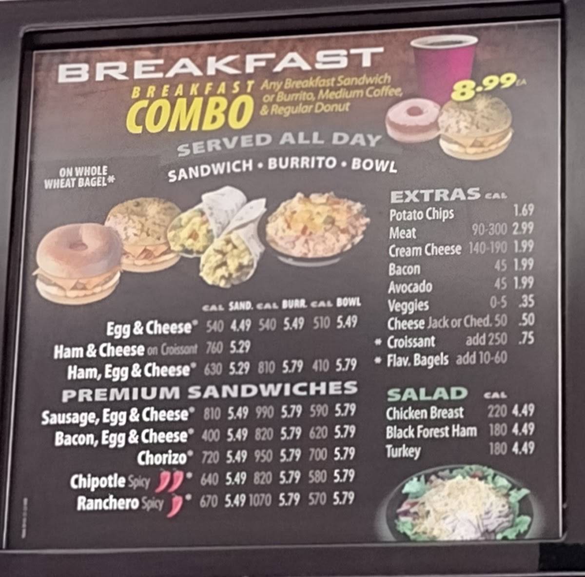 Menu at Winchell's Donut House restaurant, Salinas, 969 E Alisal St