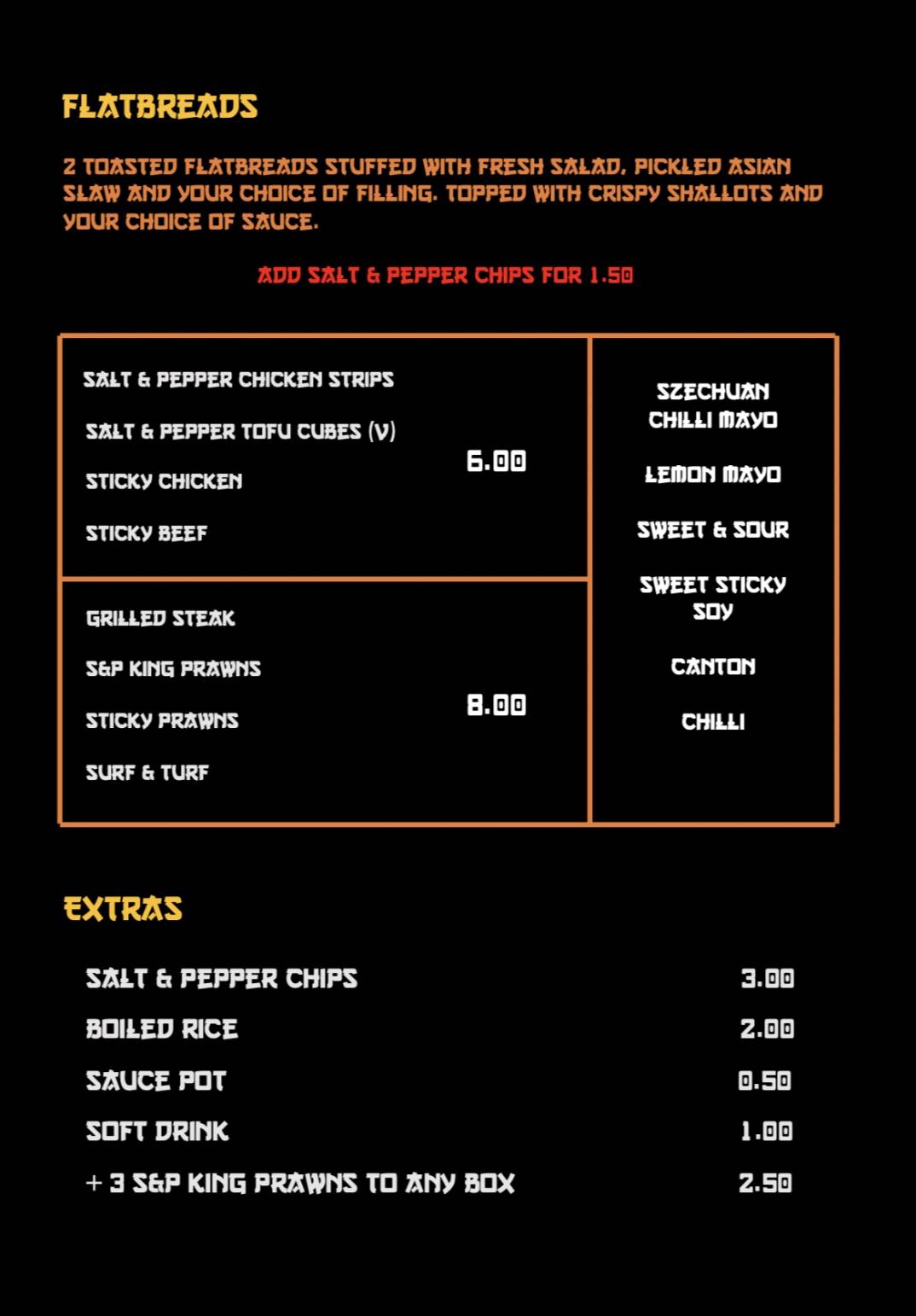 Menu at Salt & Pepper restaurant, Manchester, 60-62 High St