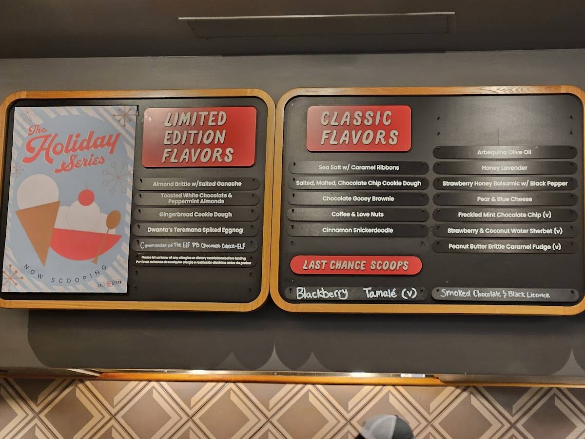 Menu at Salt & Straw desserts, San Ramon