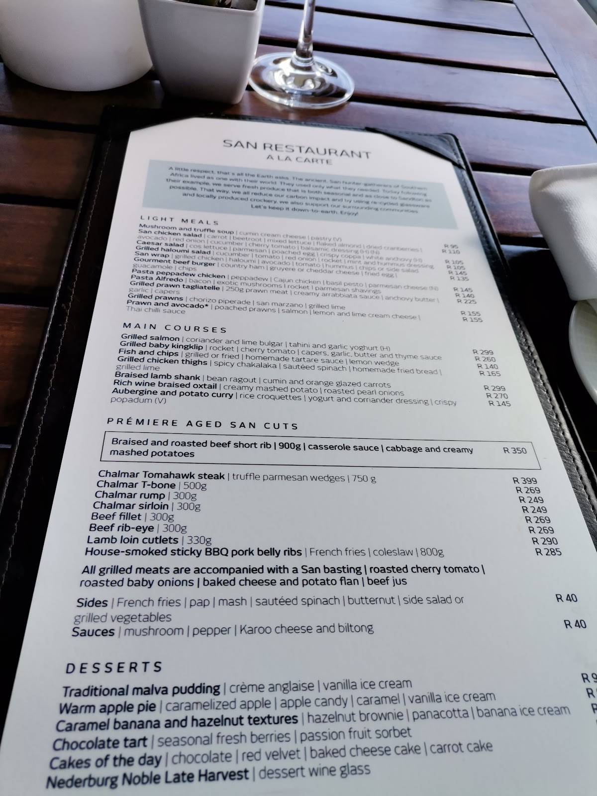 Menu at San Deck, Bar & Restaurant, Sandton