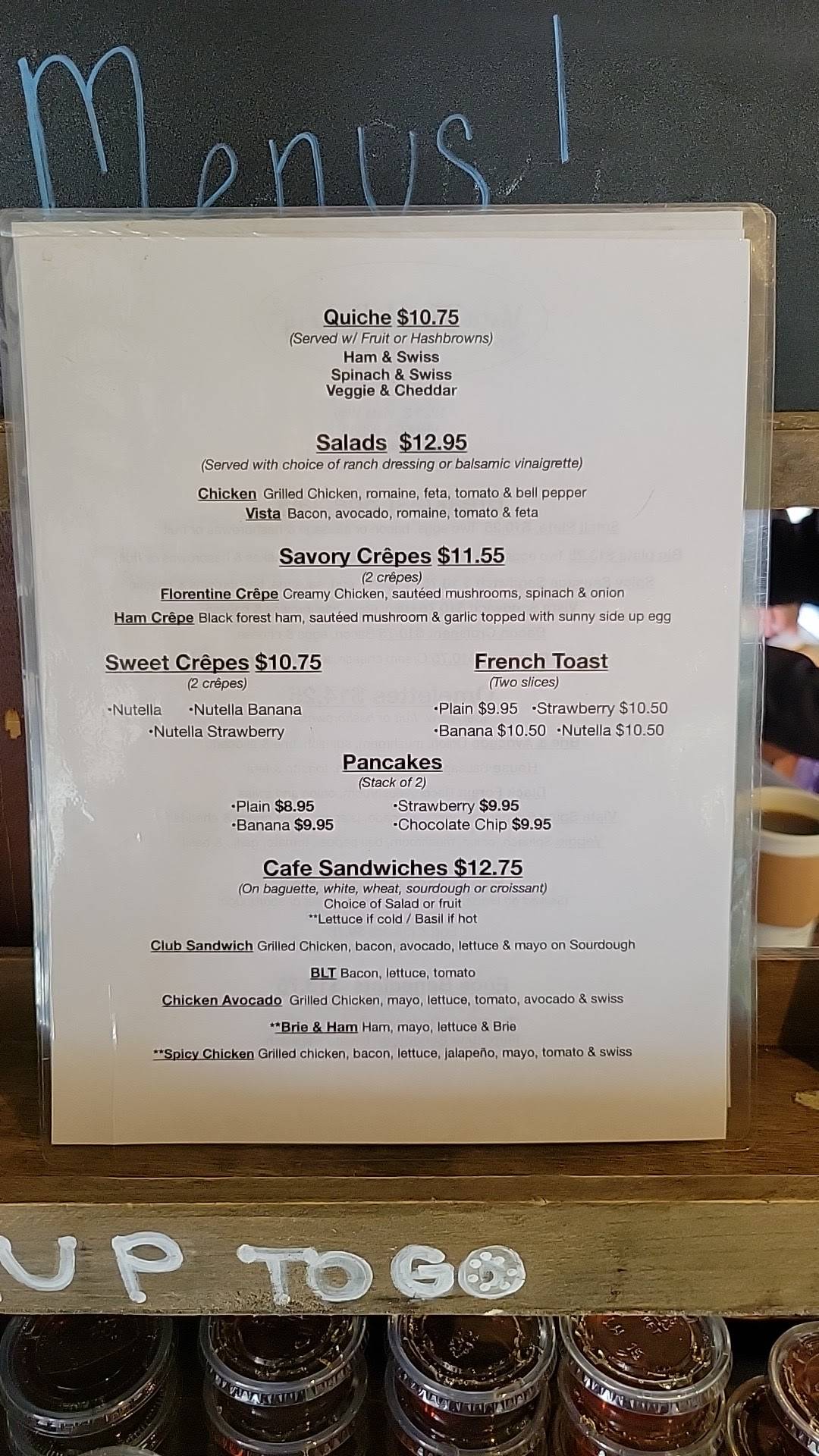 Menu at French Bakery Cafe, Vista, E Vista Way