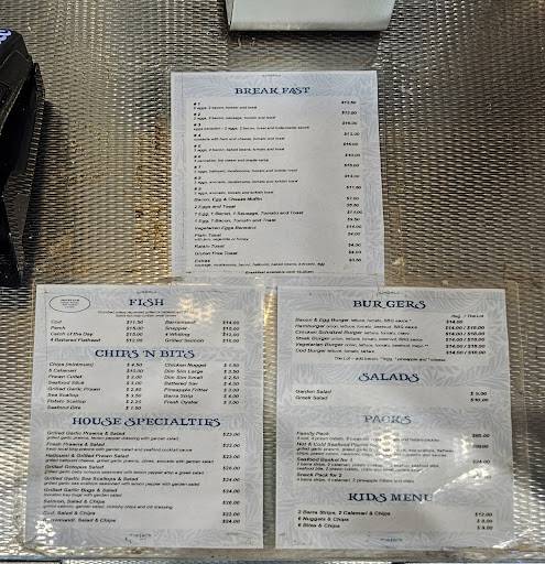 Menu at Doug's Seafood Cafe, Sandgate