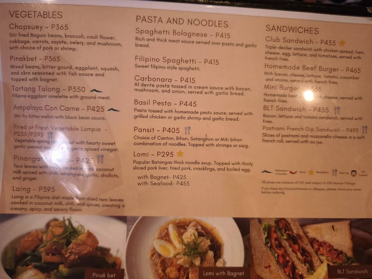 Menu at Sandtrap Café by Culinary Adventures restaurant, Lipa