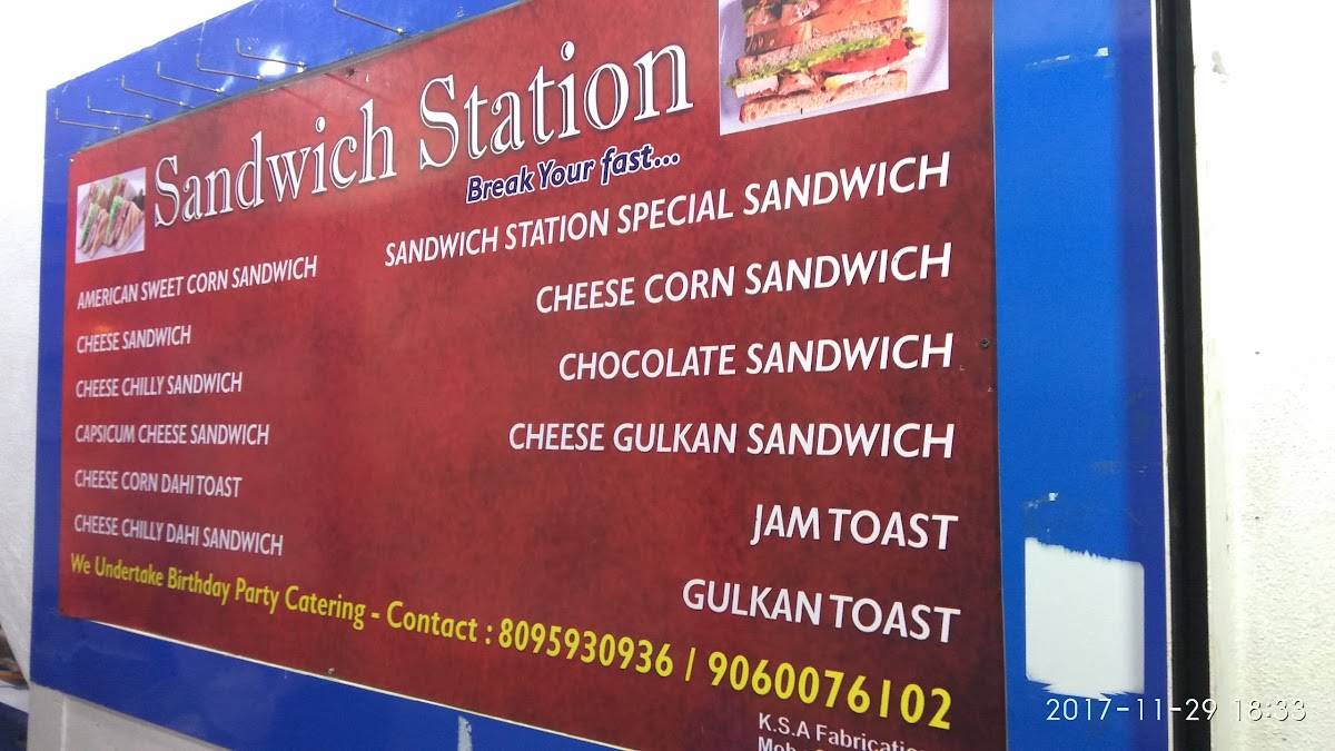 Menu at Sandwich Station, Bengaluru, VJJG+Q8W