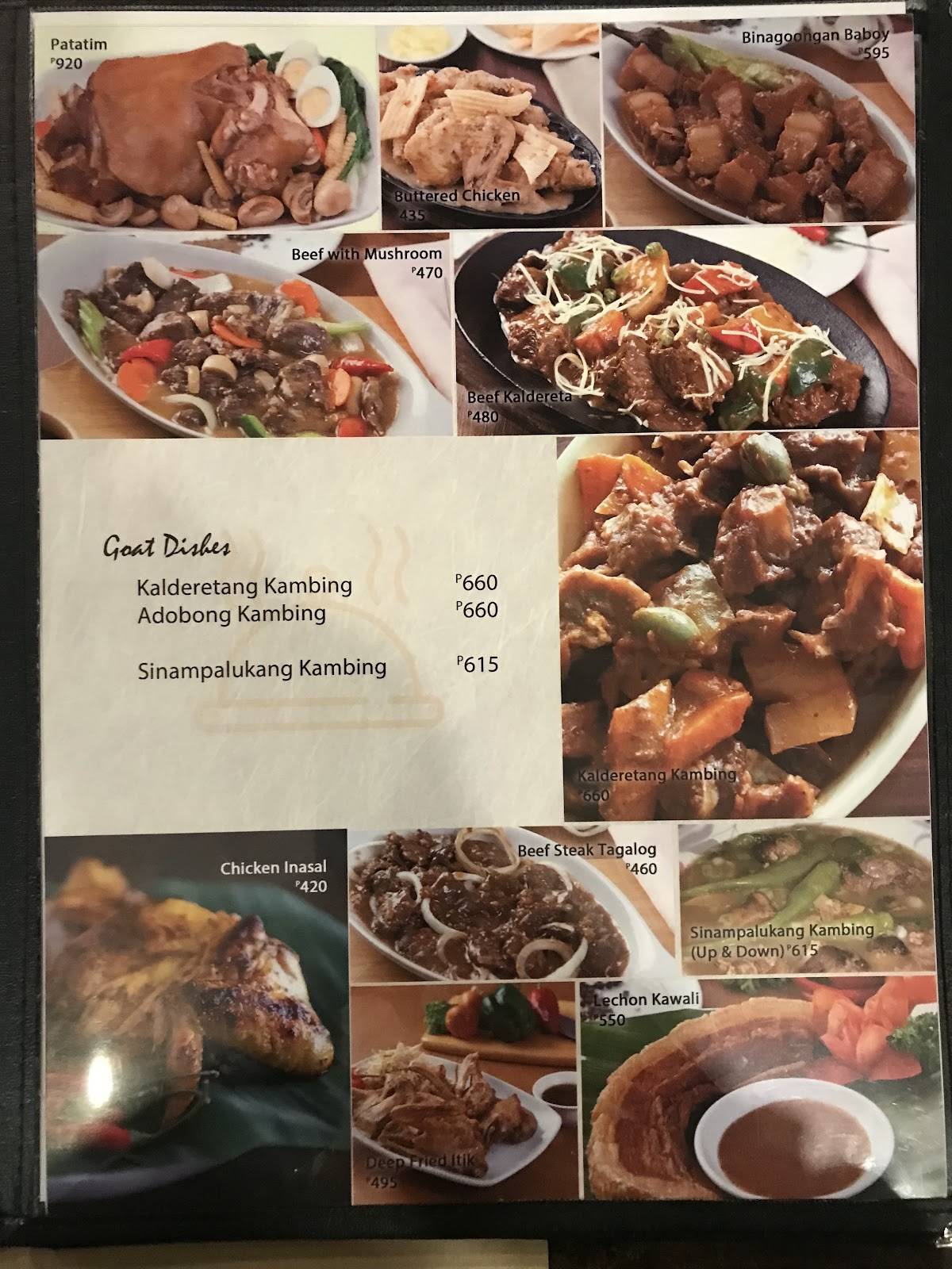 Menu at Sangkalan Restaurant, Quezon City, 41 West Ave