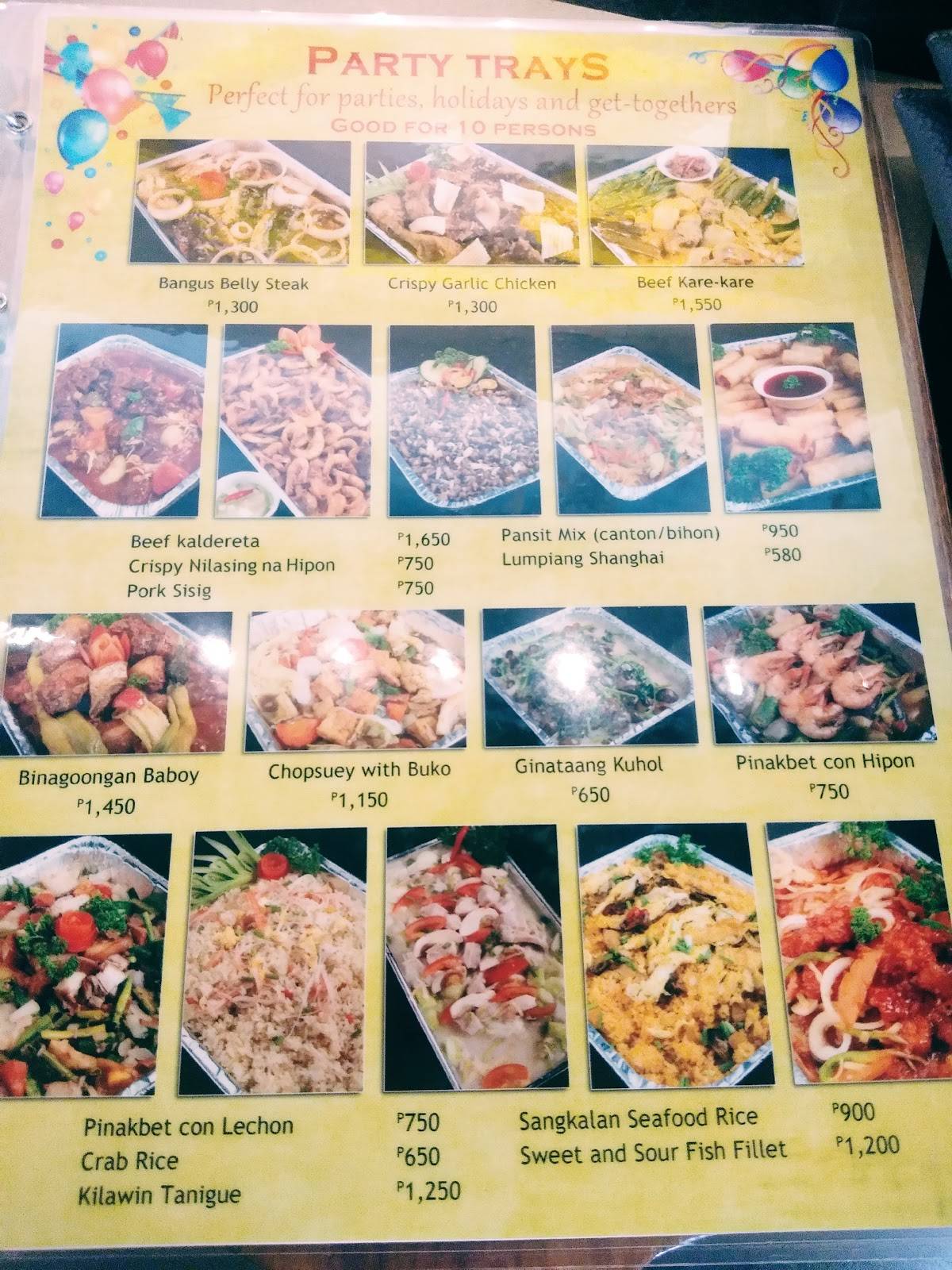 Menu at Sangkalan Restaurant, Quezon City, 41 West Ave