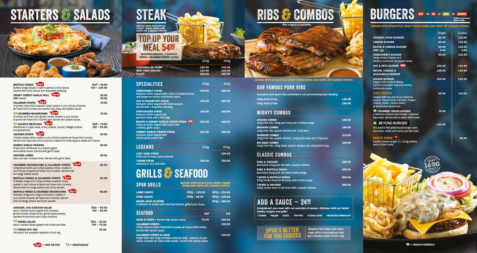 Menu at Santa Catalina Spur restaurant, Ladysmith