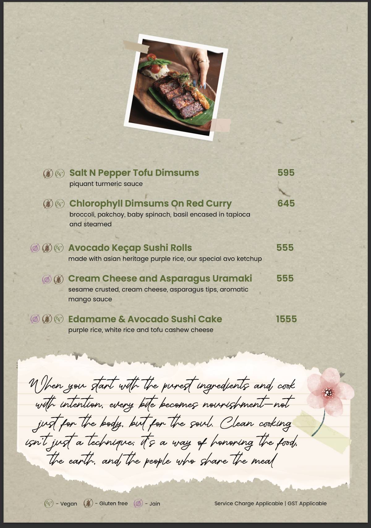 Menu at Sante Spa Cuisine Opera House, Mumbai