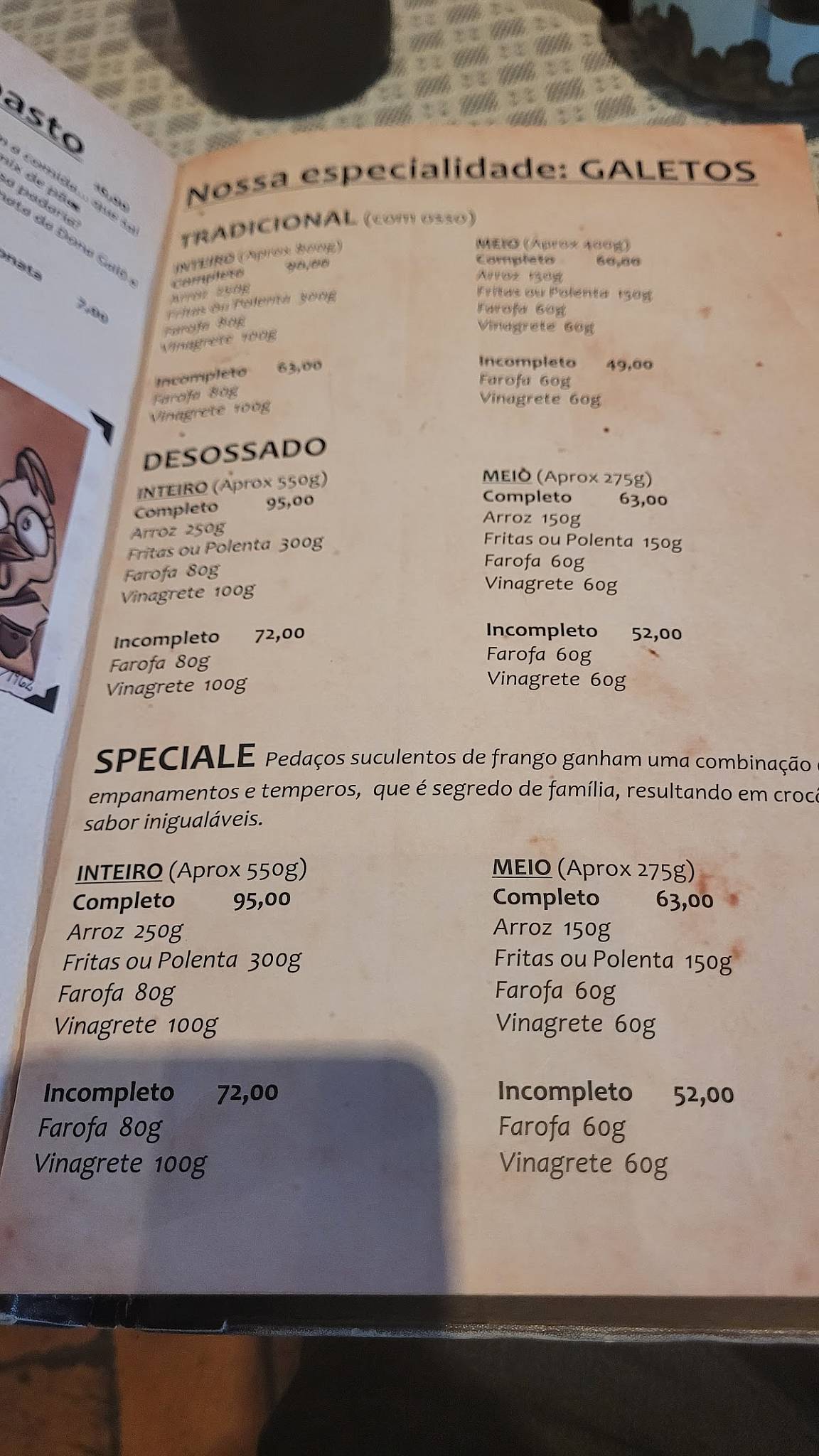 Menu em Galeteria Dona Galô restaurante, São Paulo
