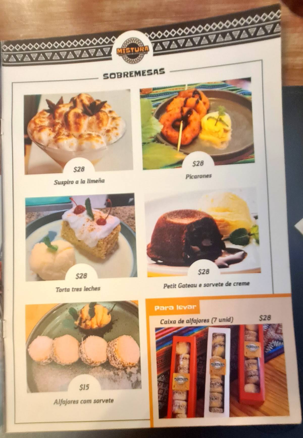 Menu em Mistura - Gastronomia Peruana restaurante, São Paulo