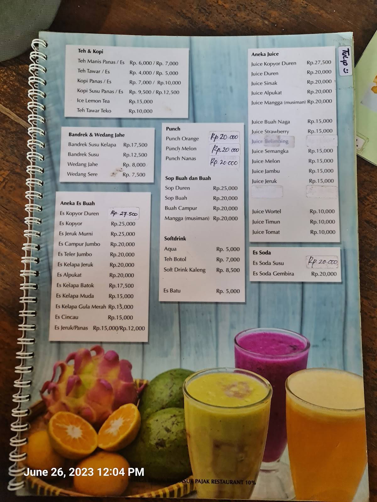 Menu at Sari Kuring Indah restaurant, Cilegon, Jl. Jend A Yani 35 RT 006/03