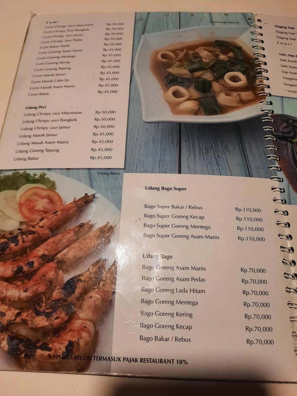 Menu at Sari Kuring Indah restaurant, Cilegon, Jl. Jend A Yani 35 RT 006/03