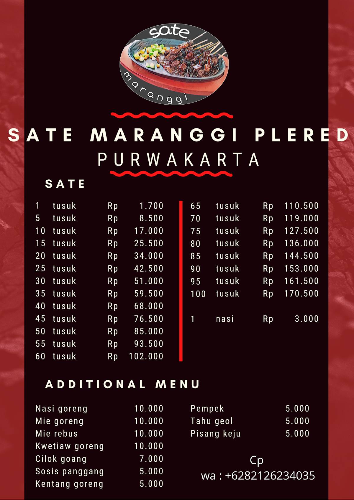 Carta de Sate maranggi baraya triniti, Soreang
