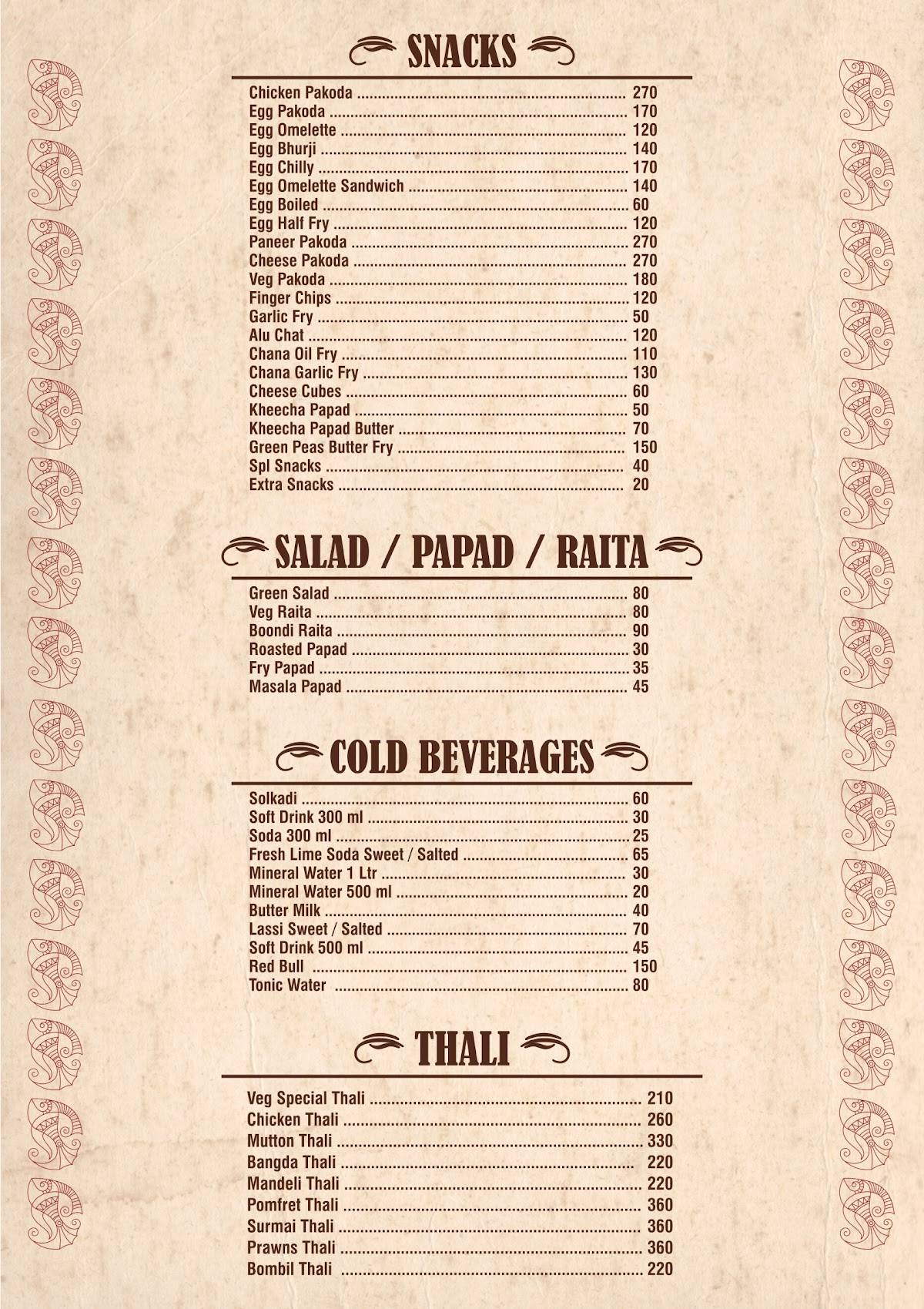 Menu at Satkar Family Restaurant & Bar, Mumbai