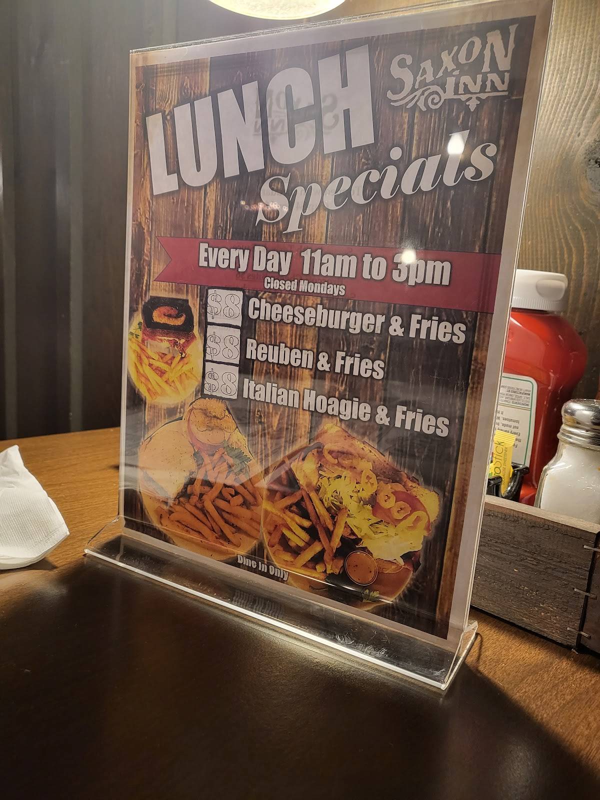 Menu at Saxon Inn pub & bar, Natrona Heights