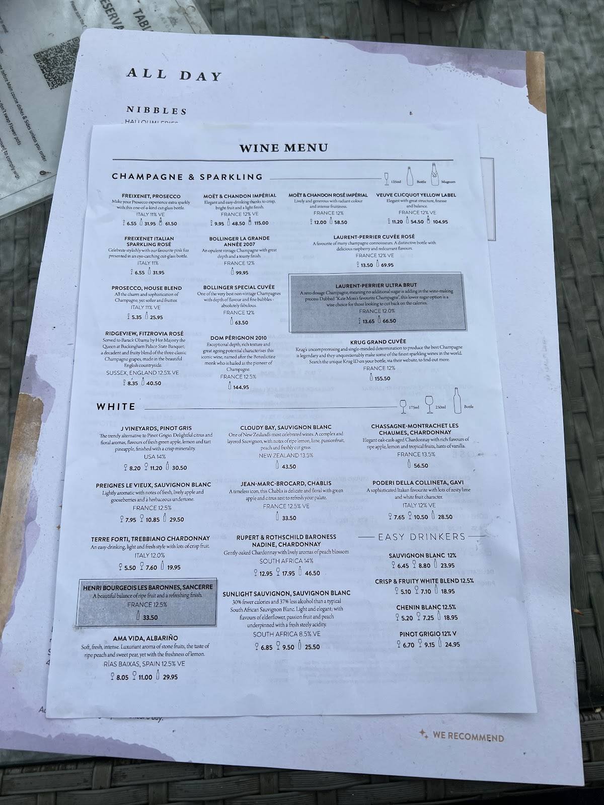 Menu at Saxon Mill Warwick pub & bar, Warwick