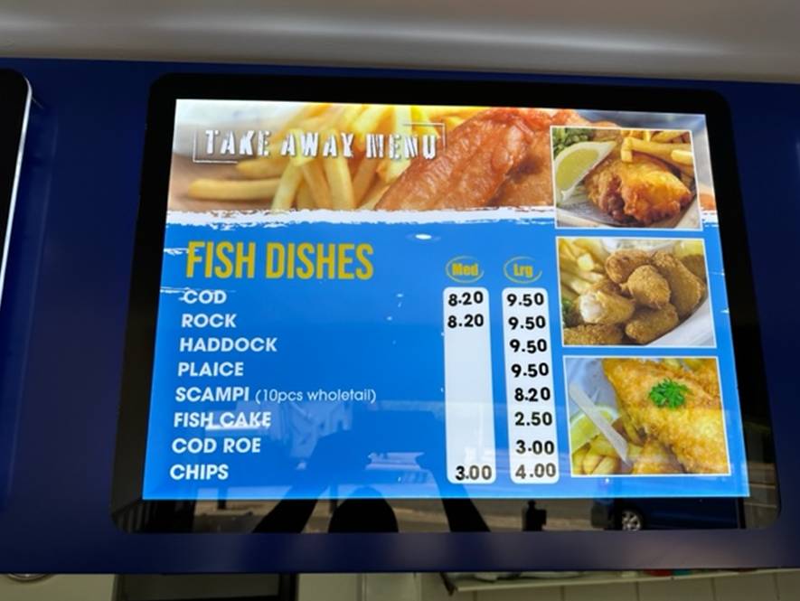 Menu at Sea World Fish 'N' Chips fast food, Amersham