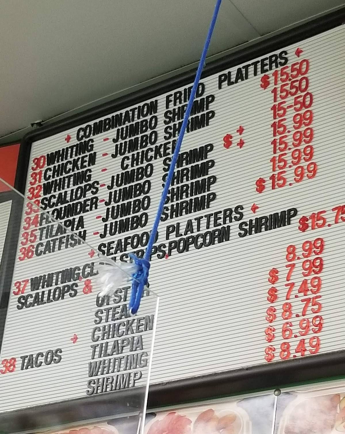 Menu at Seafood Express restaurant, Fayetteville, 936 Brighton Rd