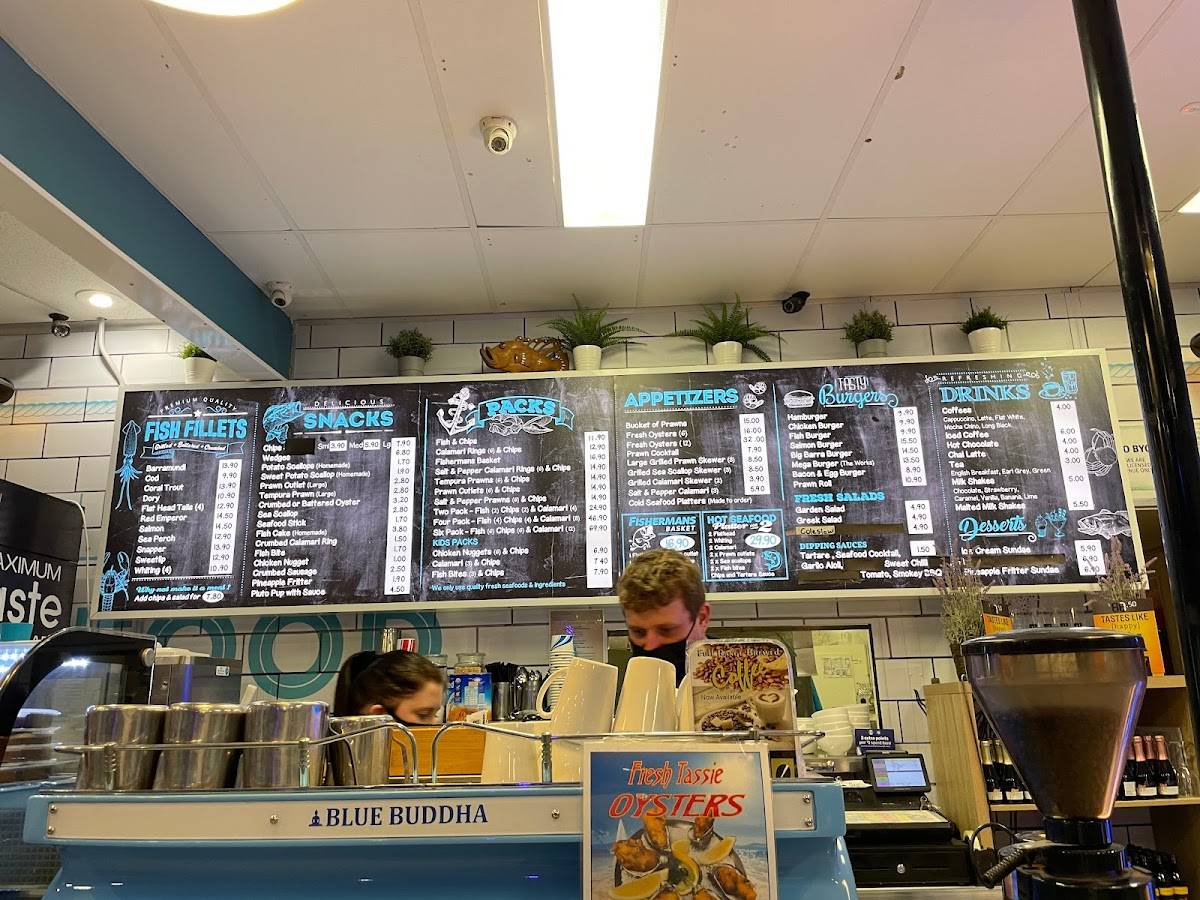 Menu at Seafood Town restaurant, Woody Point, 4/14 Oxley Ave