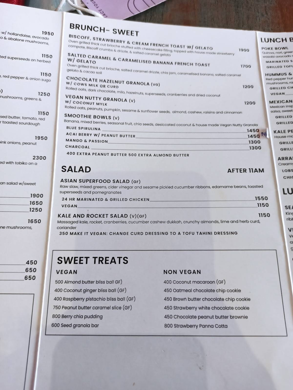 Menu at Seed Cafe, Colombo
