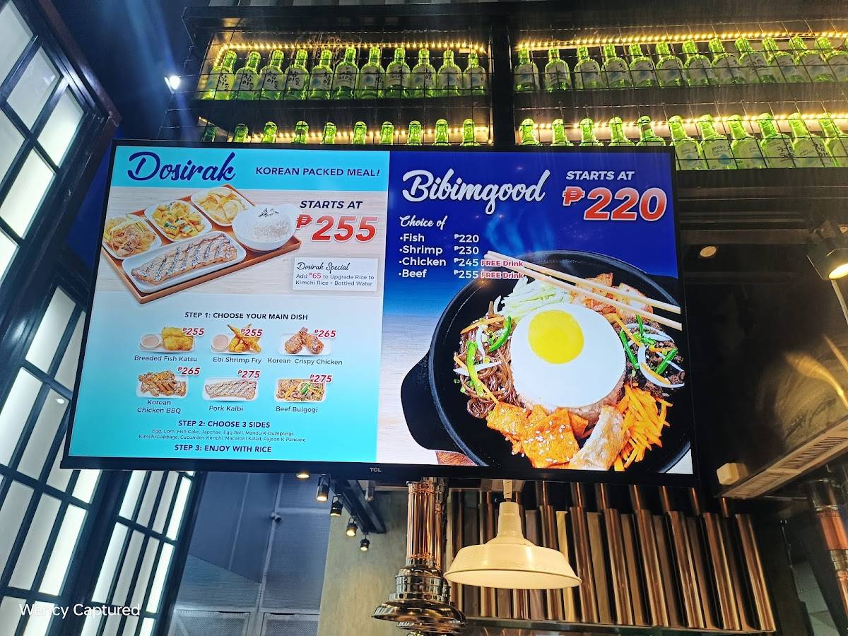 Menu at Seoul Good restaurant, Pasay