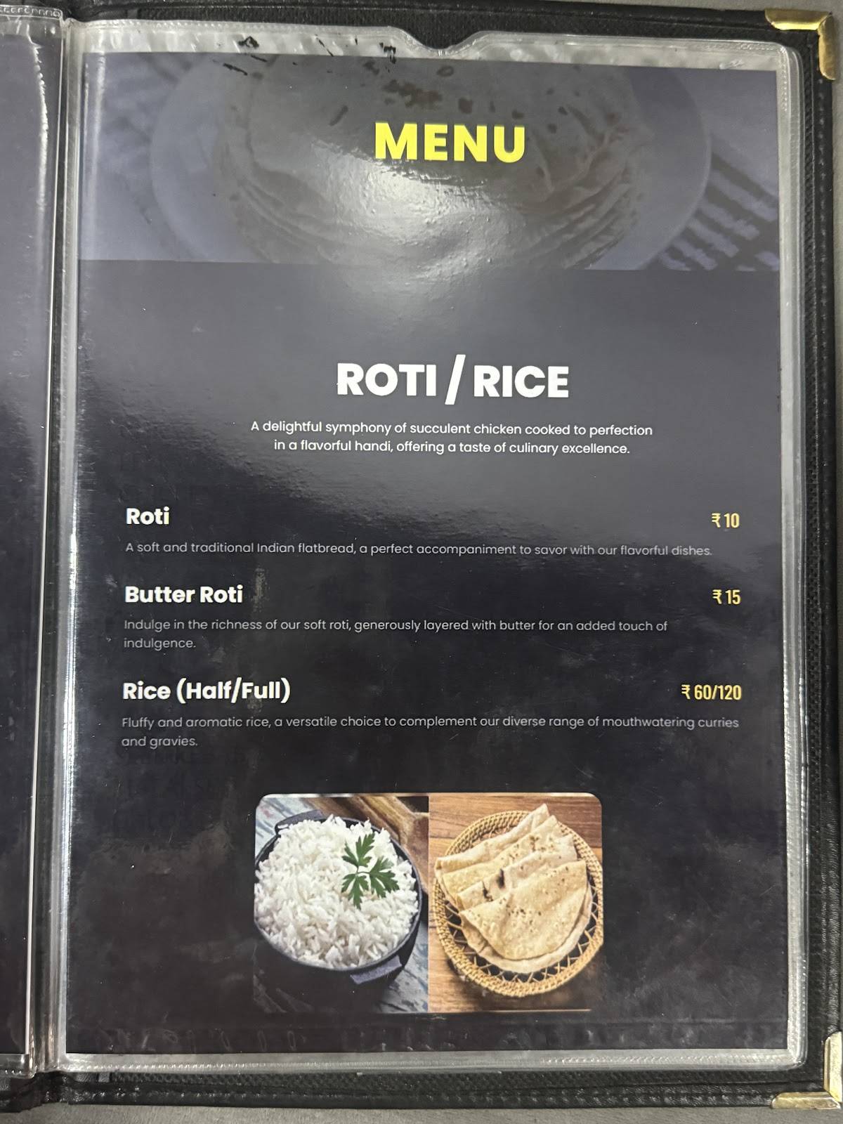 Menu at Seth Champaran House by VS Zayka, Indore