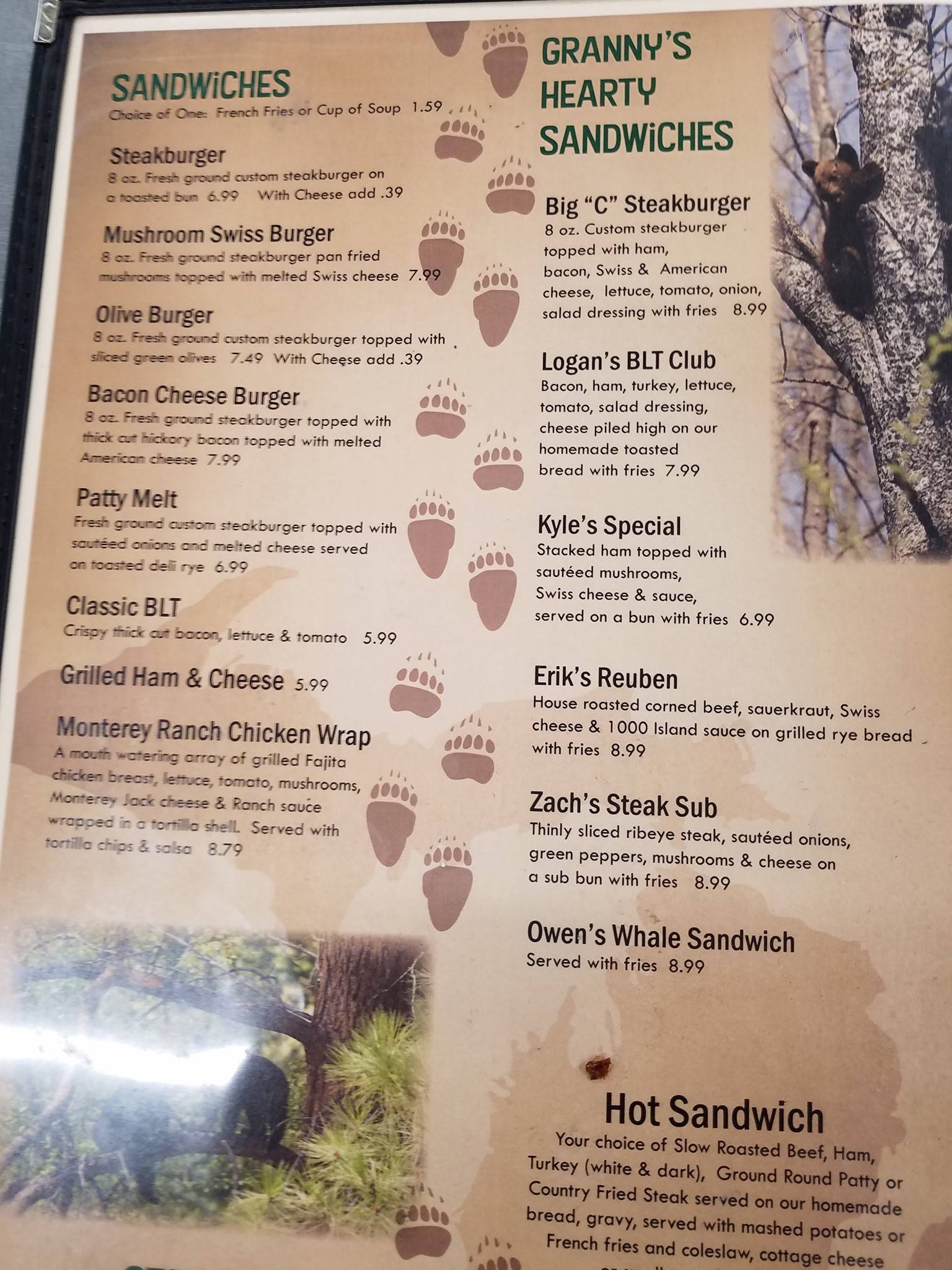 Menu at Shaker's Restaurant, Houghton Lake