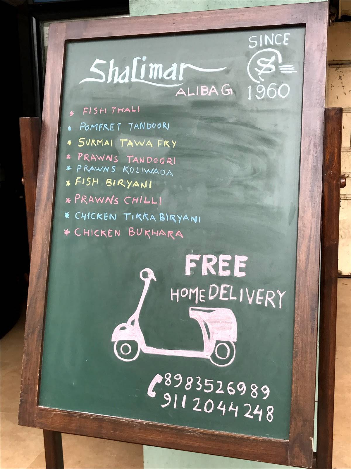 Menu at Shalimar Seafood Restaurant, Alibag