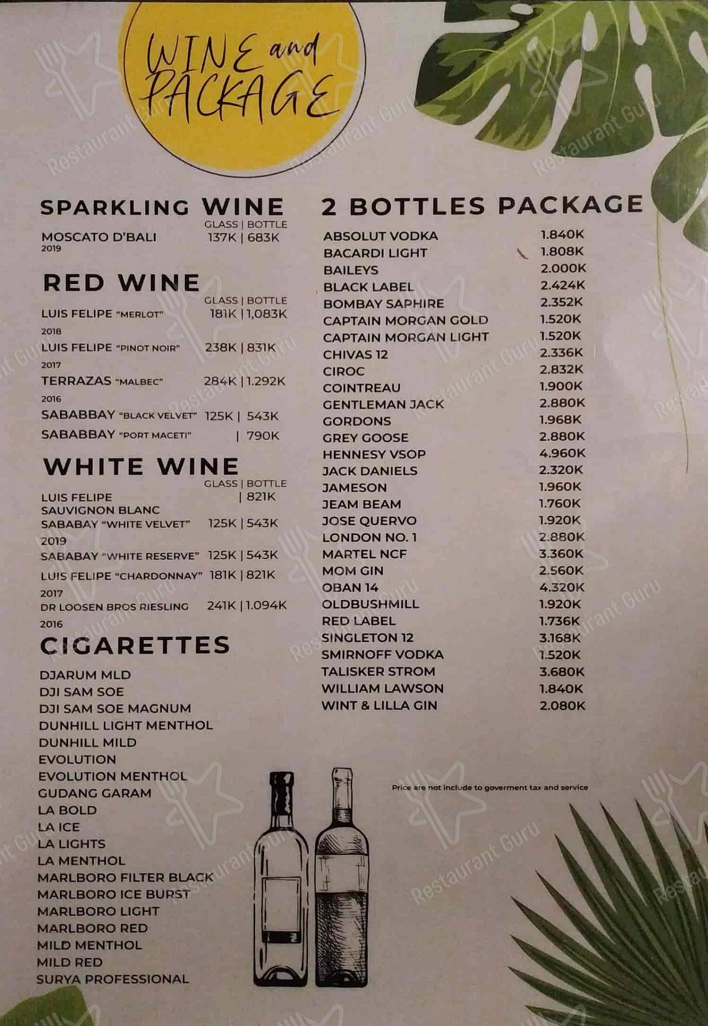 Menu at Shamrock - Kitchen & Bar, South Jakarta