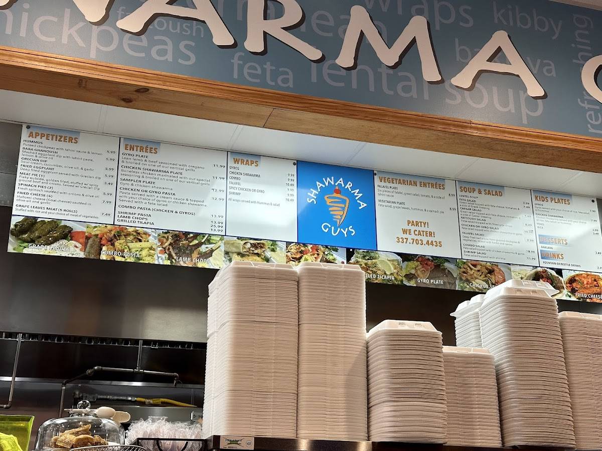 Menu at Shawarma Guys restaurant, Lafayette