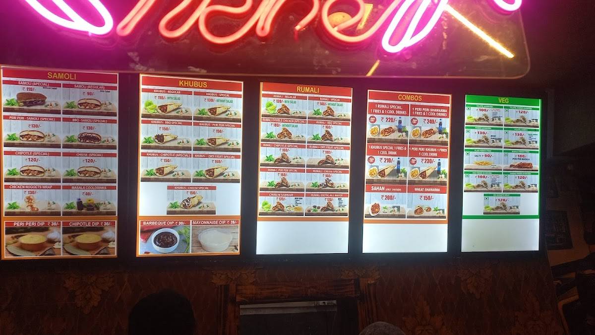Menu at Shawarma hub, Hyderabad, Vittal rao nagar arunodaya colony ...