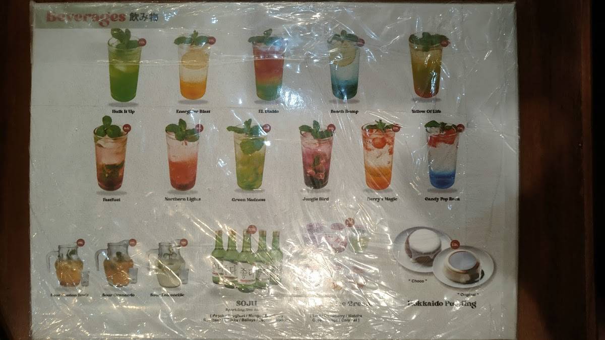 Carta del restaurante Shinju ramen Cicalengka, Indonesia