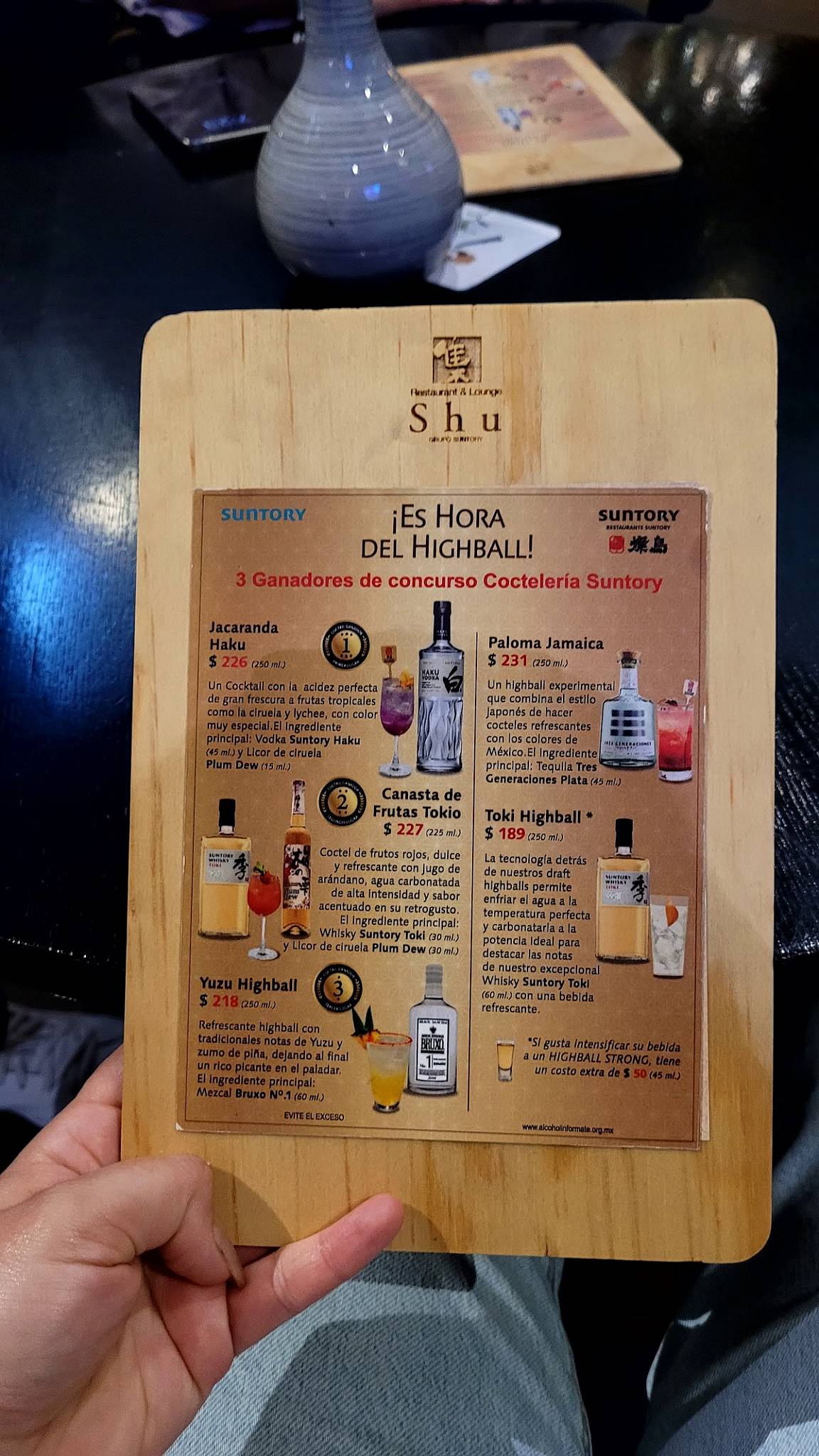 Carta del restaurante Shu Santa Fe, Ciudad del México, C. 3 #55