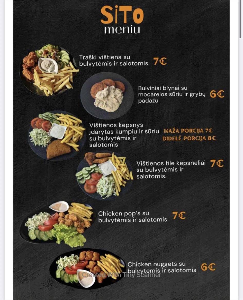 Menu at SiTo sushi Raseiniai restaurant, Raseiniai