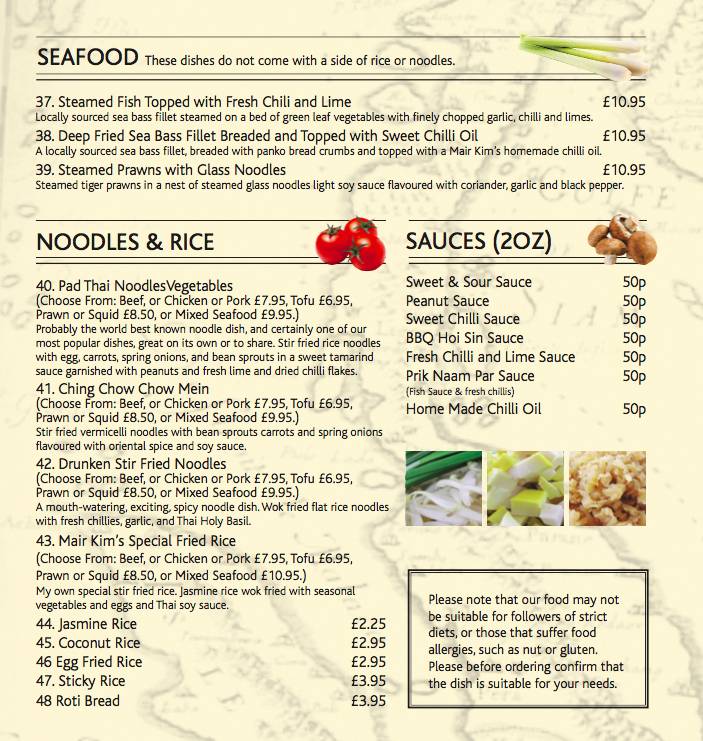 Carta del restaurante Siam Siam Takeaway Hove, Hove