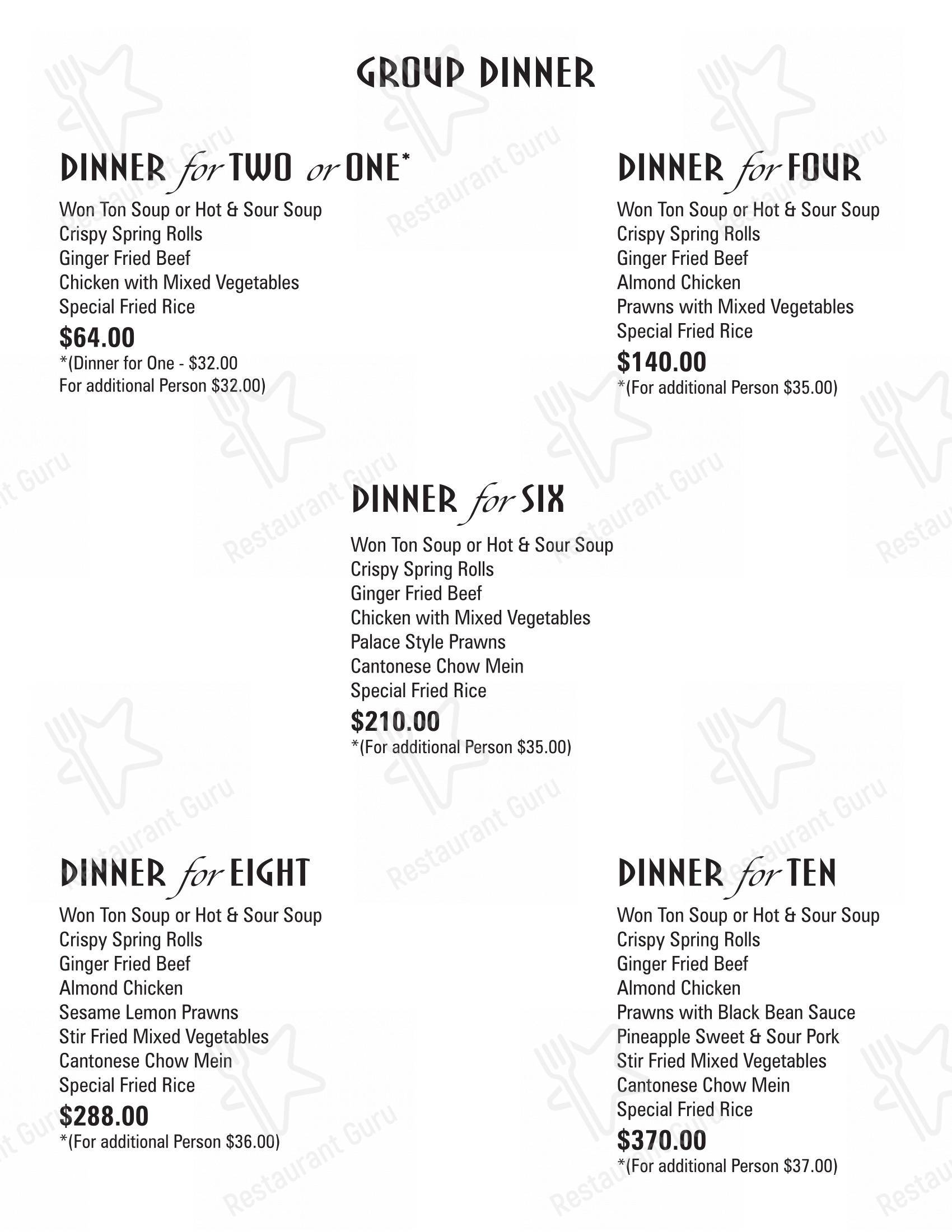 Menu at Silver Dragon Restaurant (Calgary), Calgary