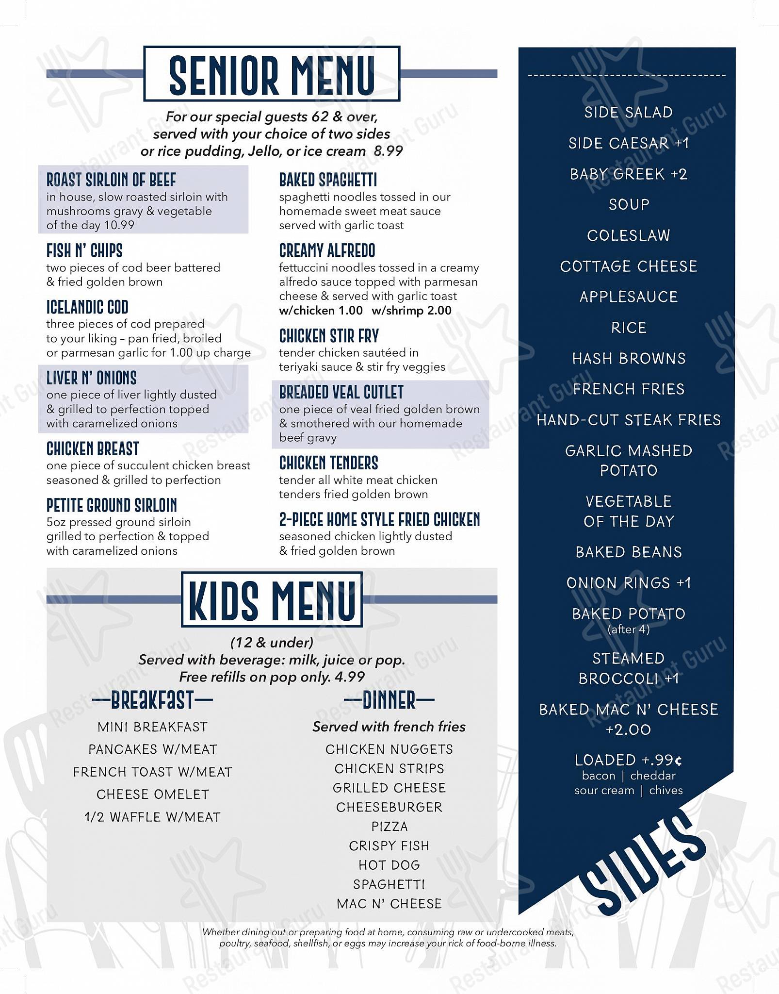 Menu at Silver Grill Family Restaurant, Imlay City