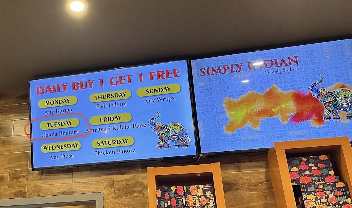Menu at Simply Indian Sweets & Restaurant, Brampton